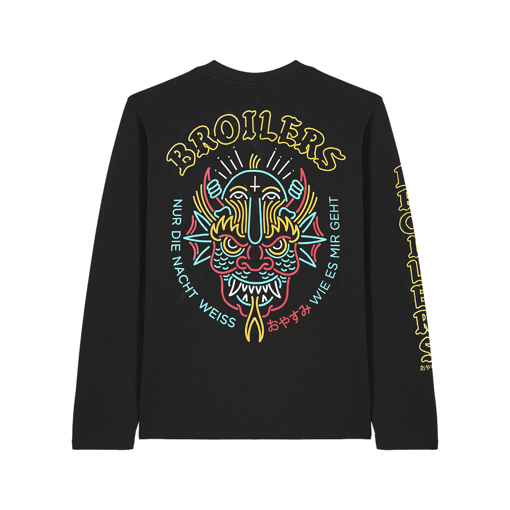 Nur die Nacht weiss Longsleeve Black | Broilers | Official Shop