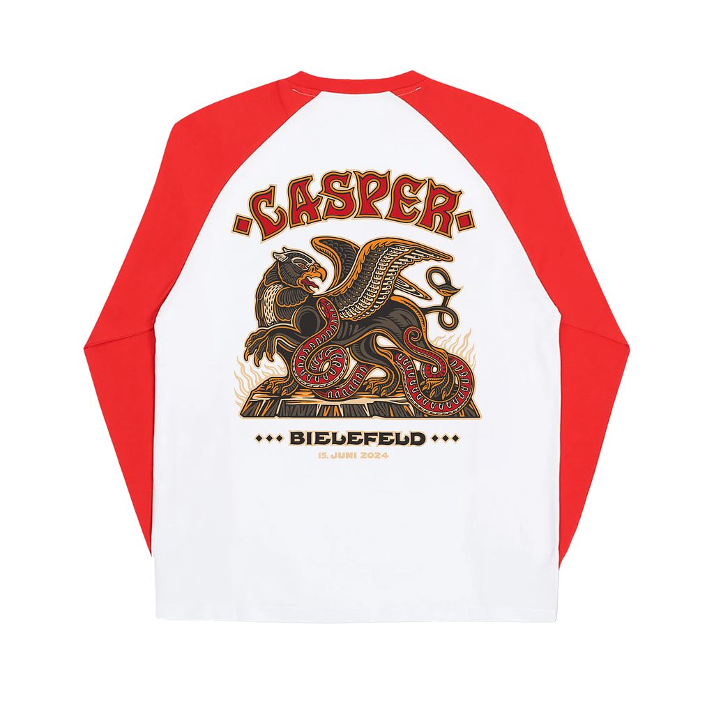 Casper Wolf Longsleeve Rot-Weiß | krasserstoff.com