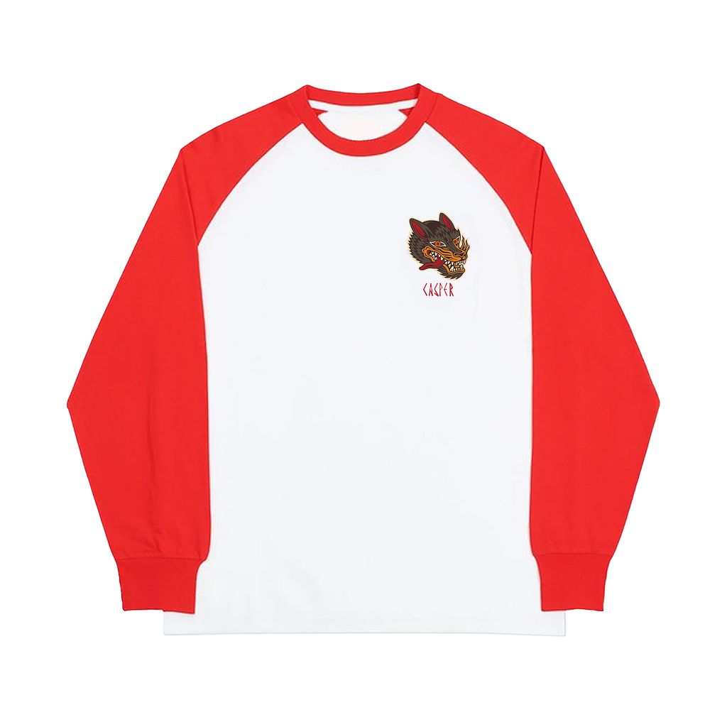 Wolf Longsleeve Rot-Weiß | Casper | Offizieller Shop