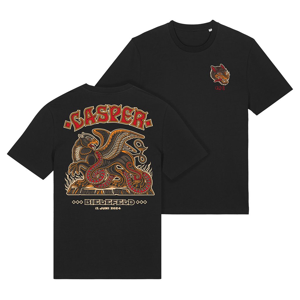 Casper Wolf T-Shirt schwarz | krasserstoff.com