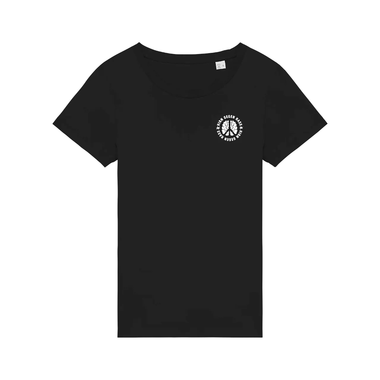 Hirn Gegen Hass | T-Shirt tailliert - Logo - Schwarz | krasserstoff.com