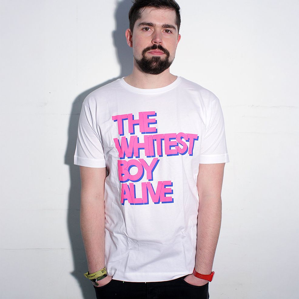 Whitest Boy Alive TWBA (Bold) T-Shirt Pink on White | krasserstoff.com