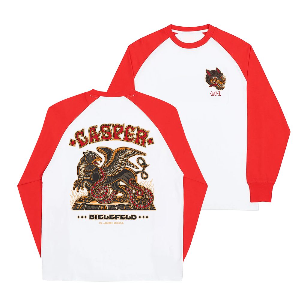 Wolf Longsleeve Rot-Weiß | Casper | Offizieller Shop