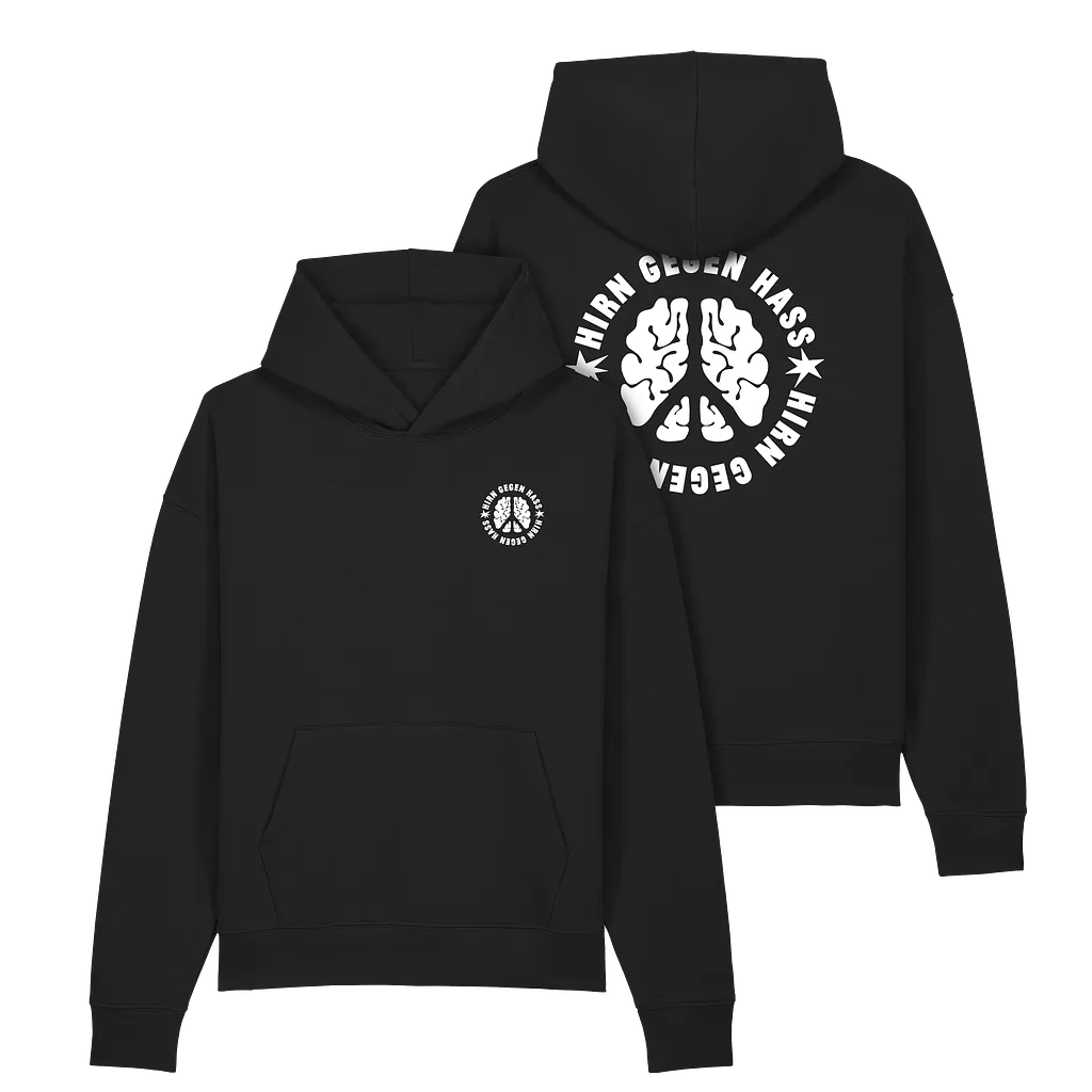 Hirn Gegen Hass | Hoodie - Logo - Schwarz | krasserstoff.com