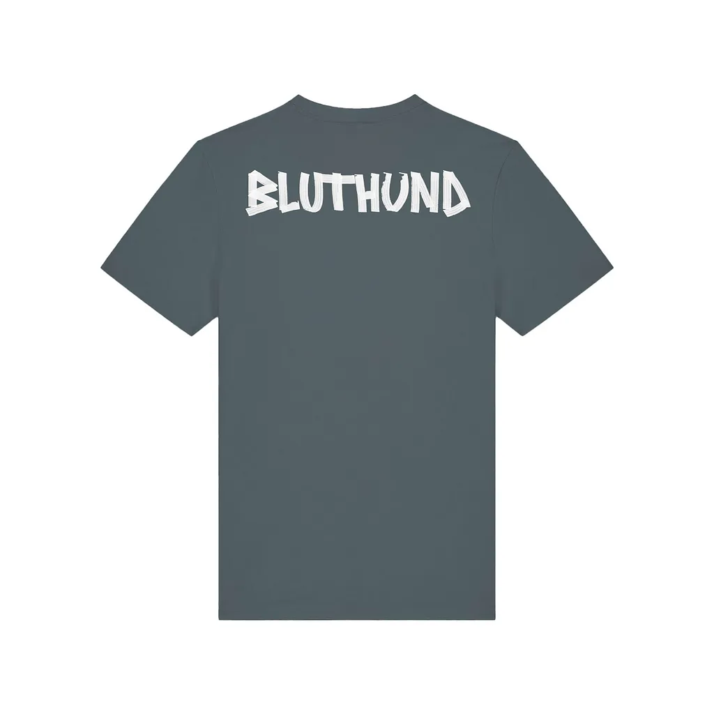 BLUTHUND | T-Shirt - Pocket Logo Hund + Schriftzug - Sports Bluegrey ...